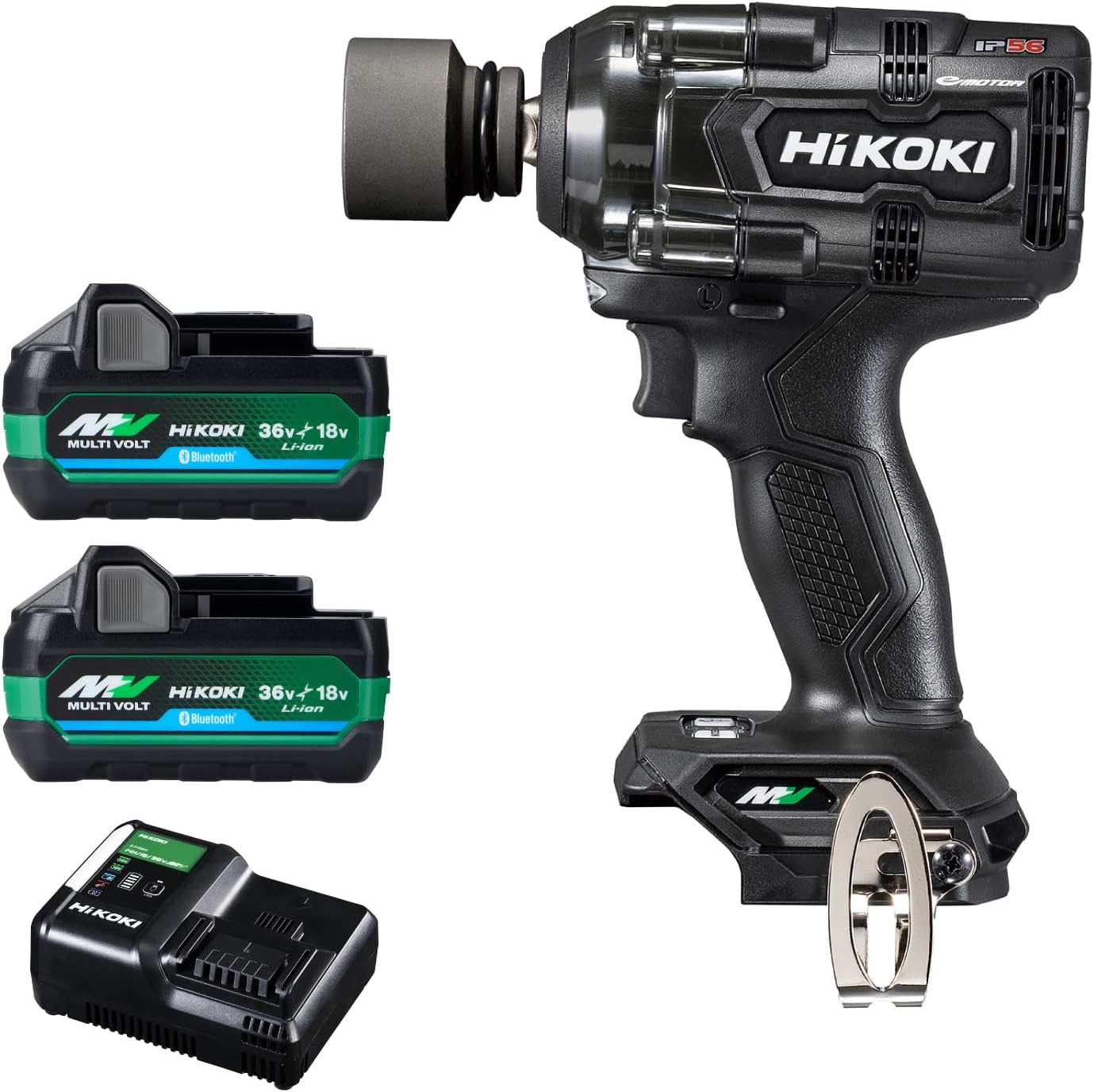 Amazon.co.jp: HiKOKI(ハイコーキ) 36V 充電式 インパクトレンチ WR36DH ブラック 最大締付けトルク350N・m 蓄電池2個・充電器付 WR36DH(2XPBSZ ...