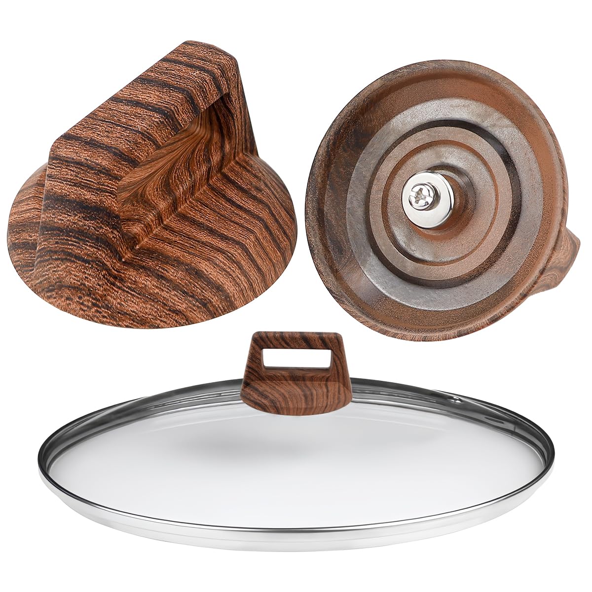 Amazon.com: 2Pcs Pot Lid Wood Knob Universal Pot Lid Knobs Replacement ...