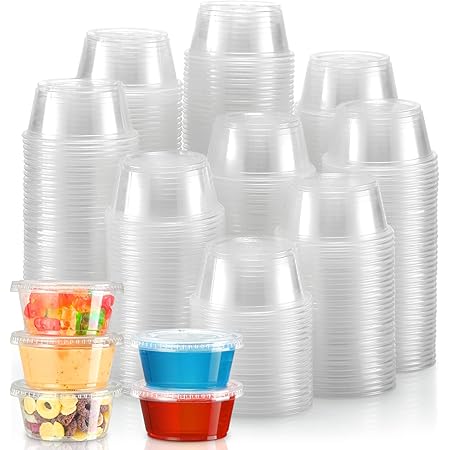 Amazon.com: [250 Pack] 3.25 oz Plastic Containers with Lids - Clear ...