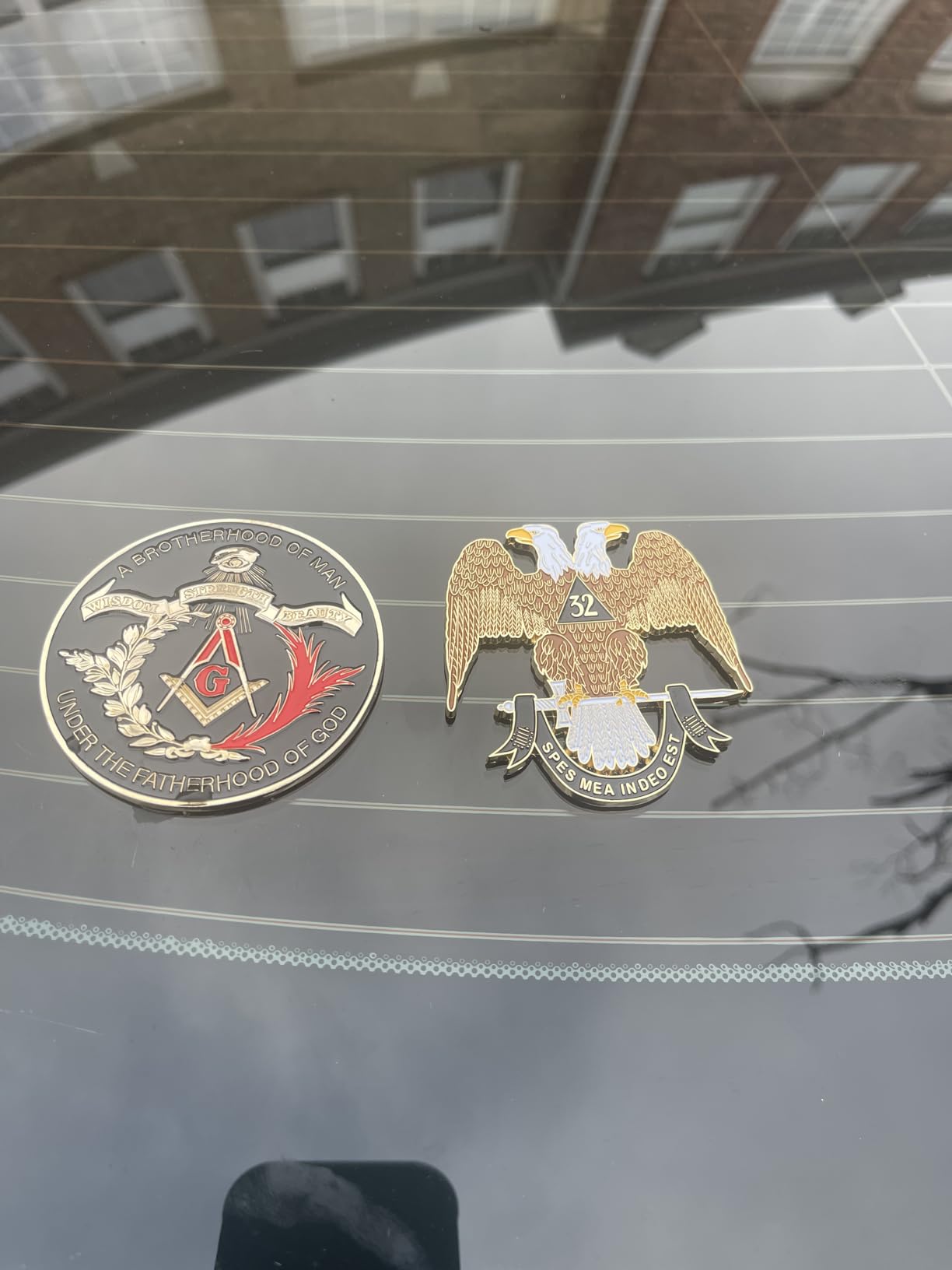 Amazon.com: 32nd Degree Scottish Rite Masonic Auto Emblem - [Brown ...