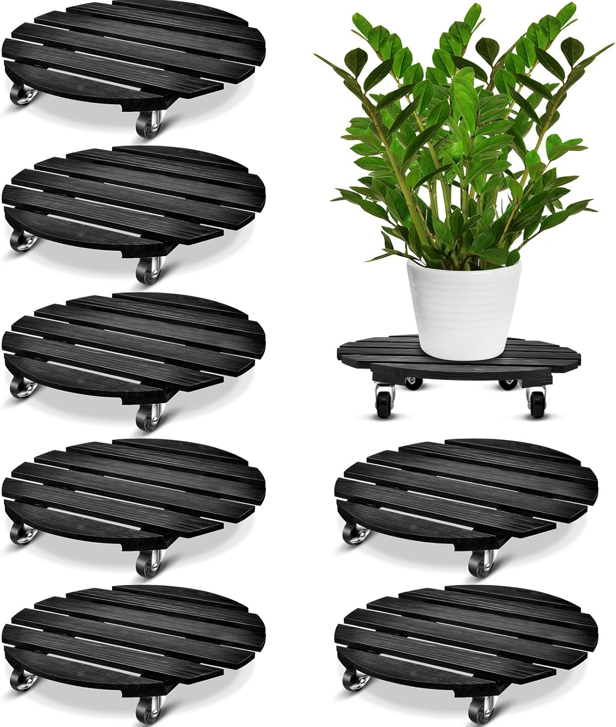 Amazon.com: Taiyin 8 Pcs Plant Stand with Lockable Wheels Heavy Duty ...