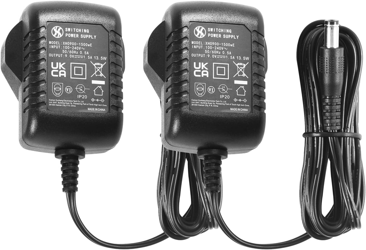 Security-01 2-Pack 9V 1.5A Power Supply Adapter, DC Jack Center ...