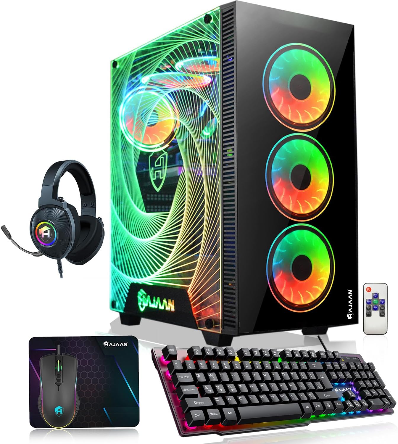 Amazon.com: HAJAAN CYCLONIA Gaming PC Computer - AMD Ryzen 7 Processor ...