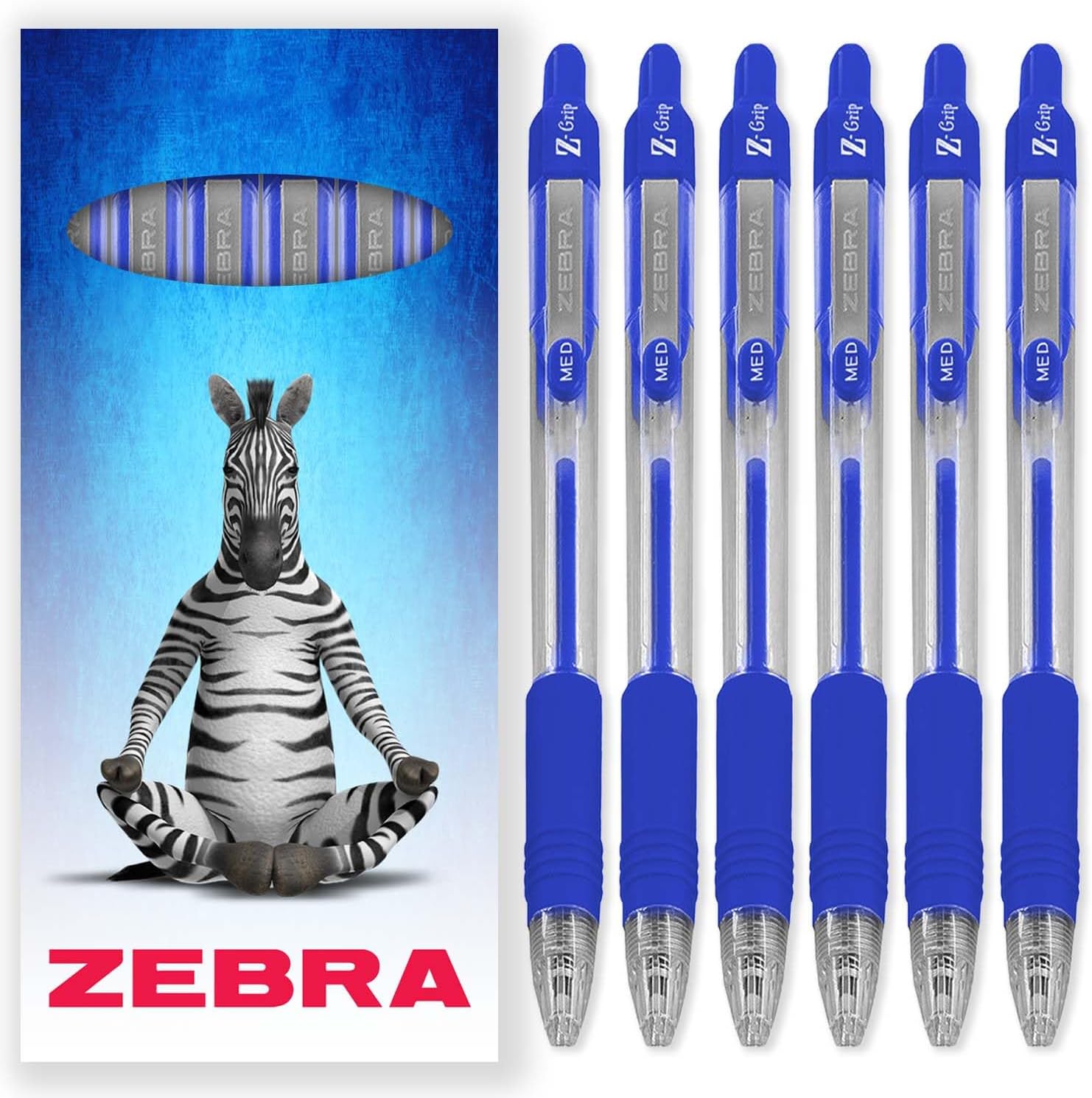 Zebra Z-Grip Retractable Ballpoint Pen - 0.7mm Nib - Black & Blue Ink ...