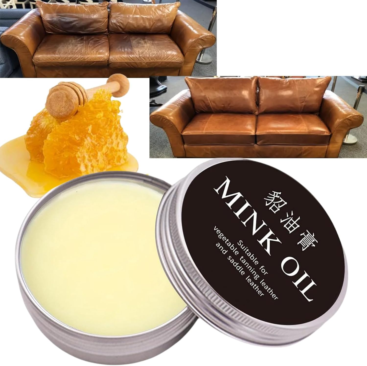 Natural Leather Recoloring Balm With Mink Oil,Mink Oil Paste,Leather ...