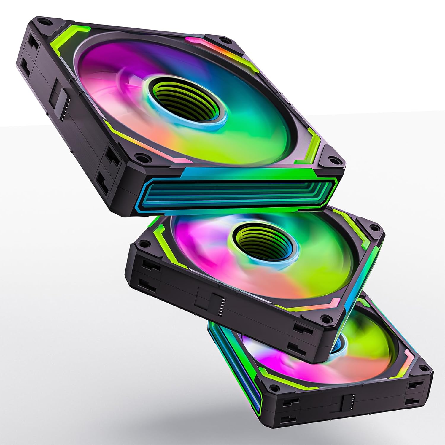 AsiaHorse COSMIQ-RE-Black 120mm UNI Fan, Infinity Mirror FDB Reverse ...