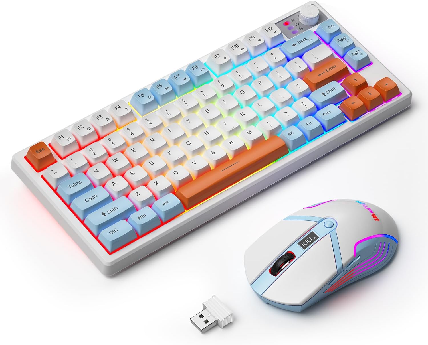 Amazon.com: BlueFinger 75% Wireless Gaming Keyboard and Mouse with ...
