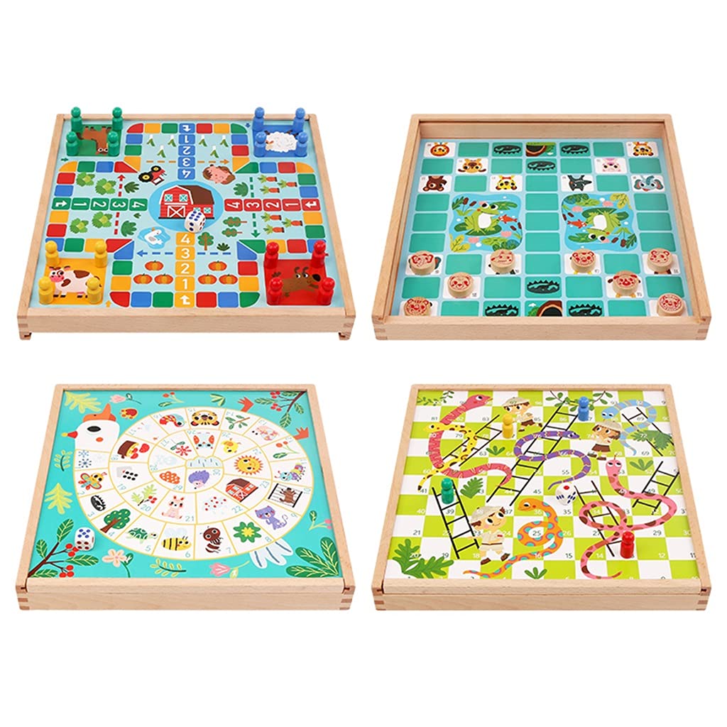 Buy Ludo Board Game & Snakes and Ladders,Goose Chess,Animal Chess 4 in ...