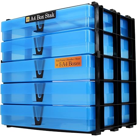 WestonBoxes A4 Box Stak, Stackable Craft Storage Box Unit Including ...