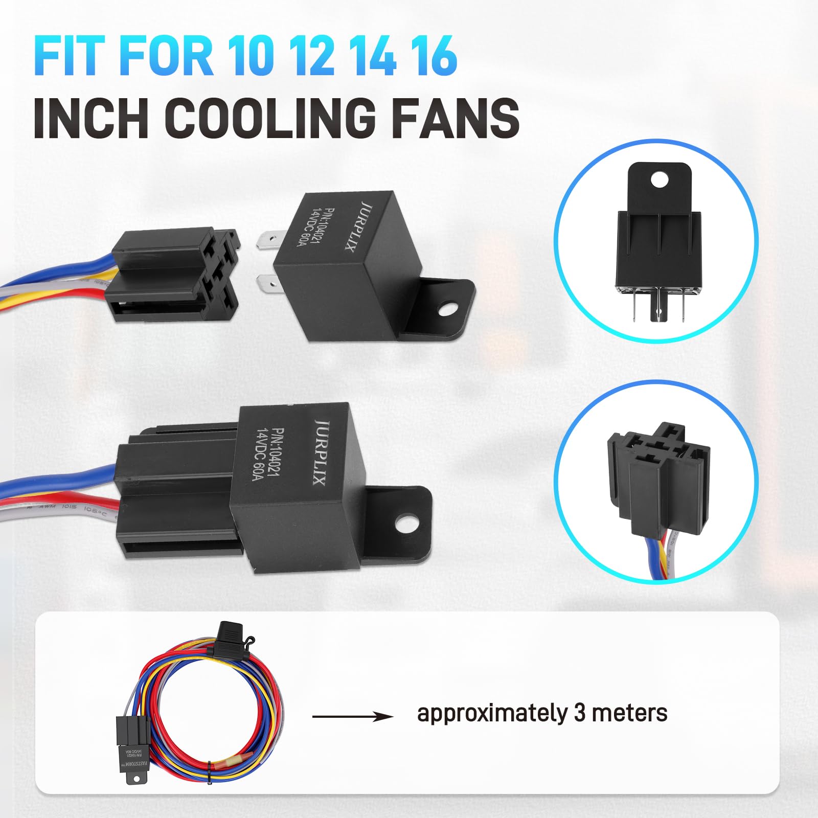 Snapklik.com : Dual Electric Fan Relay Kit, Automotive Wiring Kit, 60 ...