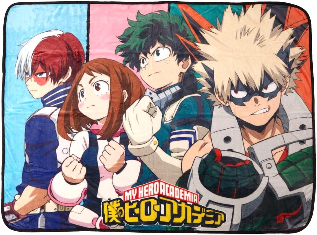 Amazon.com: Hot Topic My Hero Academia Line-Up Throw Blanket : Home ...