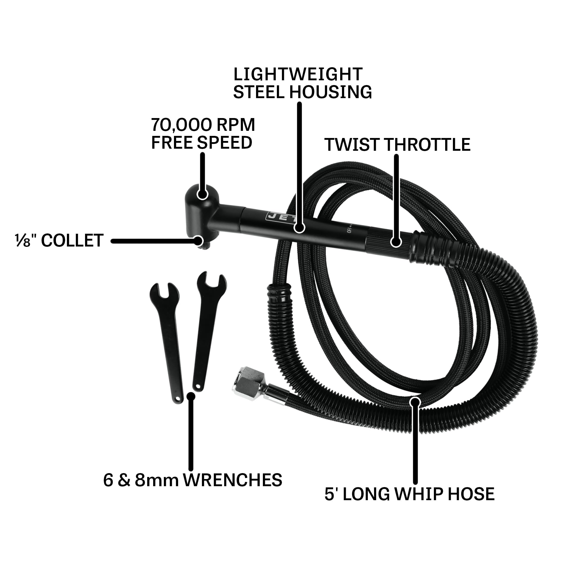 Snapklik.com : JET 1/8-Inch Right-Angle Pencil Die Grinder, 70000 RPM