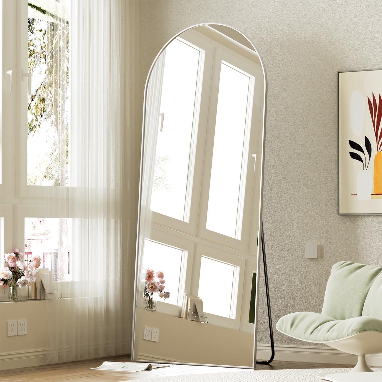 Amazon.com: GLSLAND-30x71 inch Wall Mount Arched Full Length Mirror ...