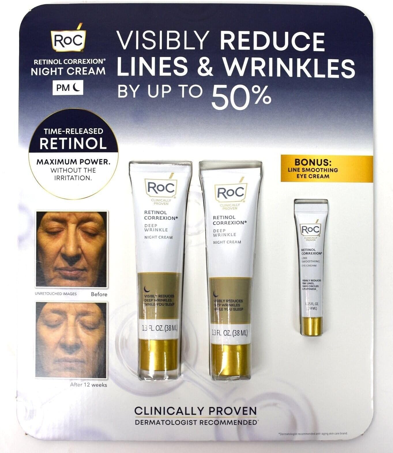 Amazon.com: RoC Retinol Correxion Deep Wrinkle Facial Moisturizer Skin ...