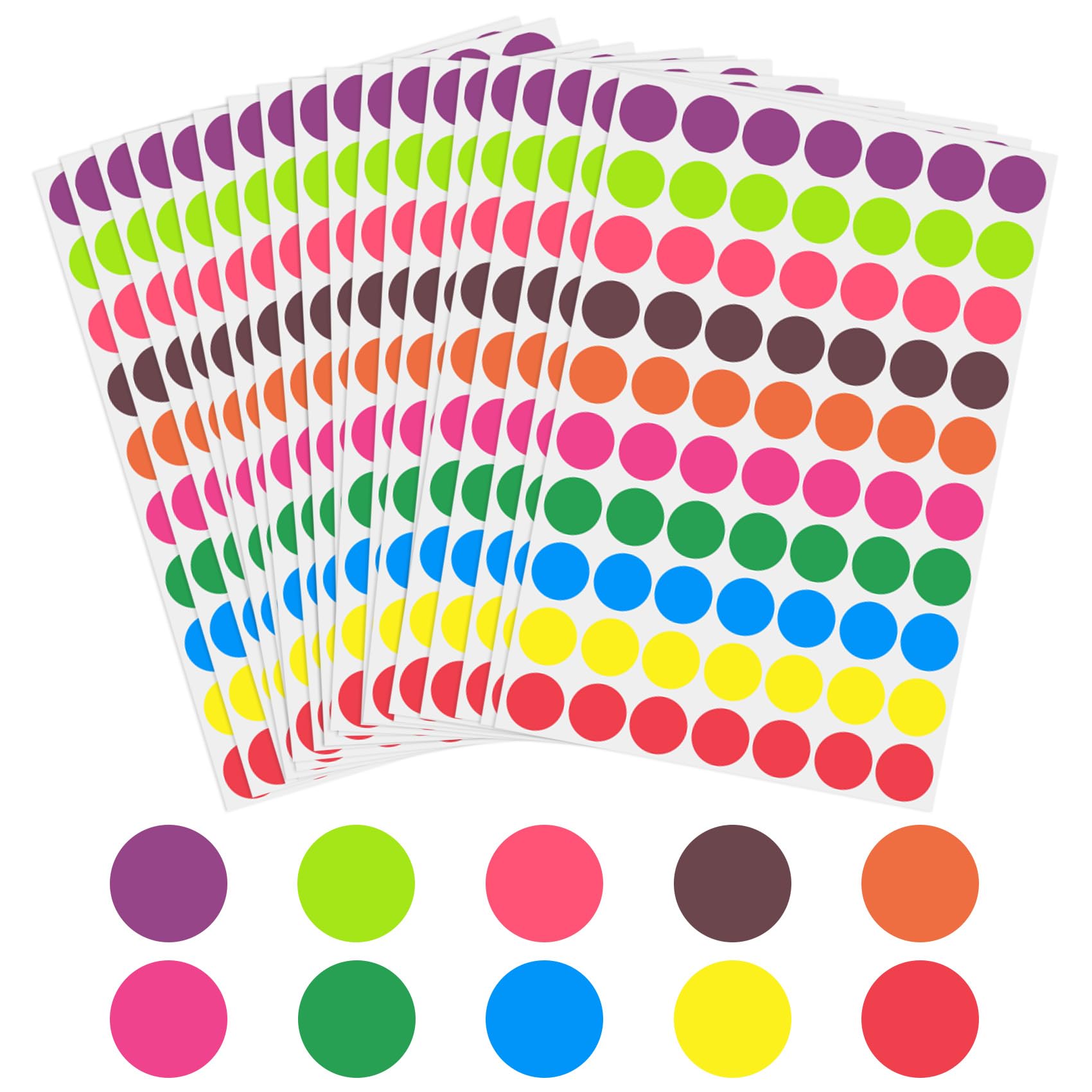 Amazon.com : Dot Stickers, 2100 PCS Colored Dot Stickers, Round Color ...