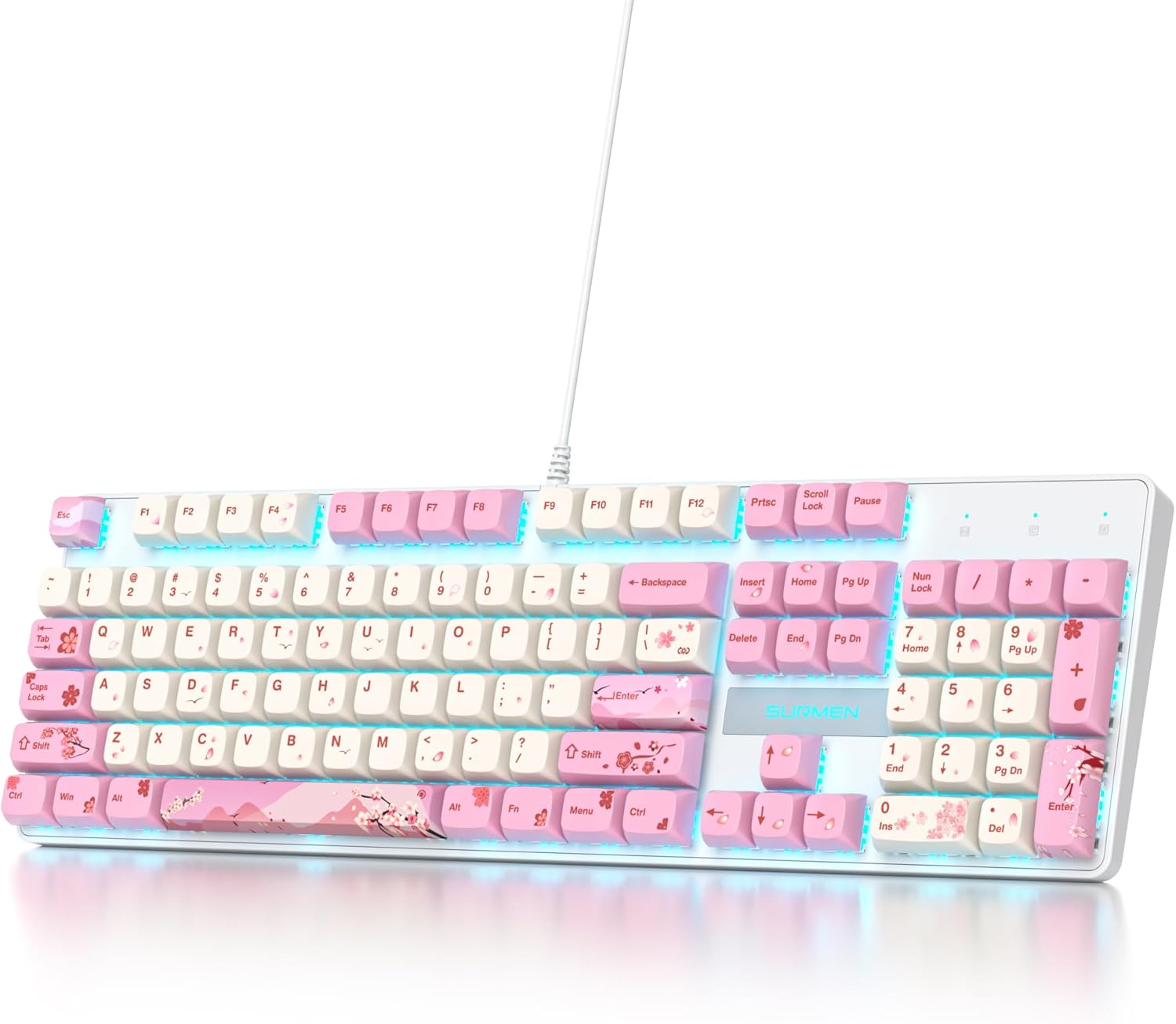 SbocKeeb V200 Full Size Mechanical Keyboard, 104 Keys Wired USB RGB ...