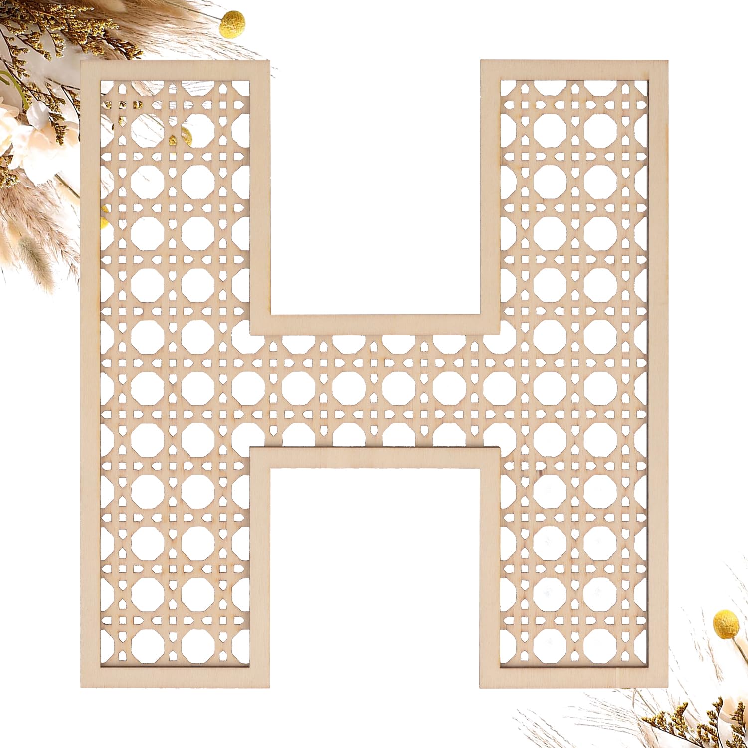 Amazon.com: Wooden Rattan Letters 8 inch Wood Letters H for Wall Decor ...