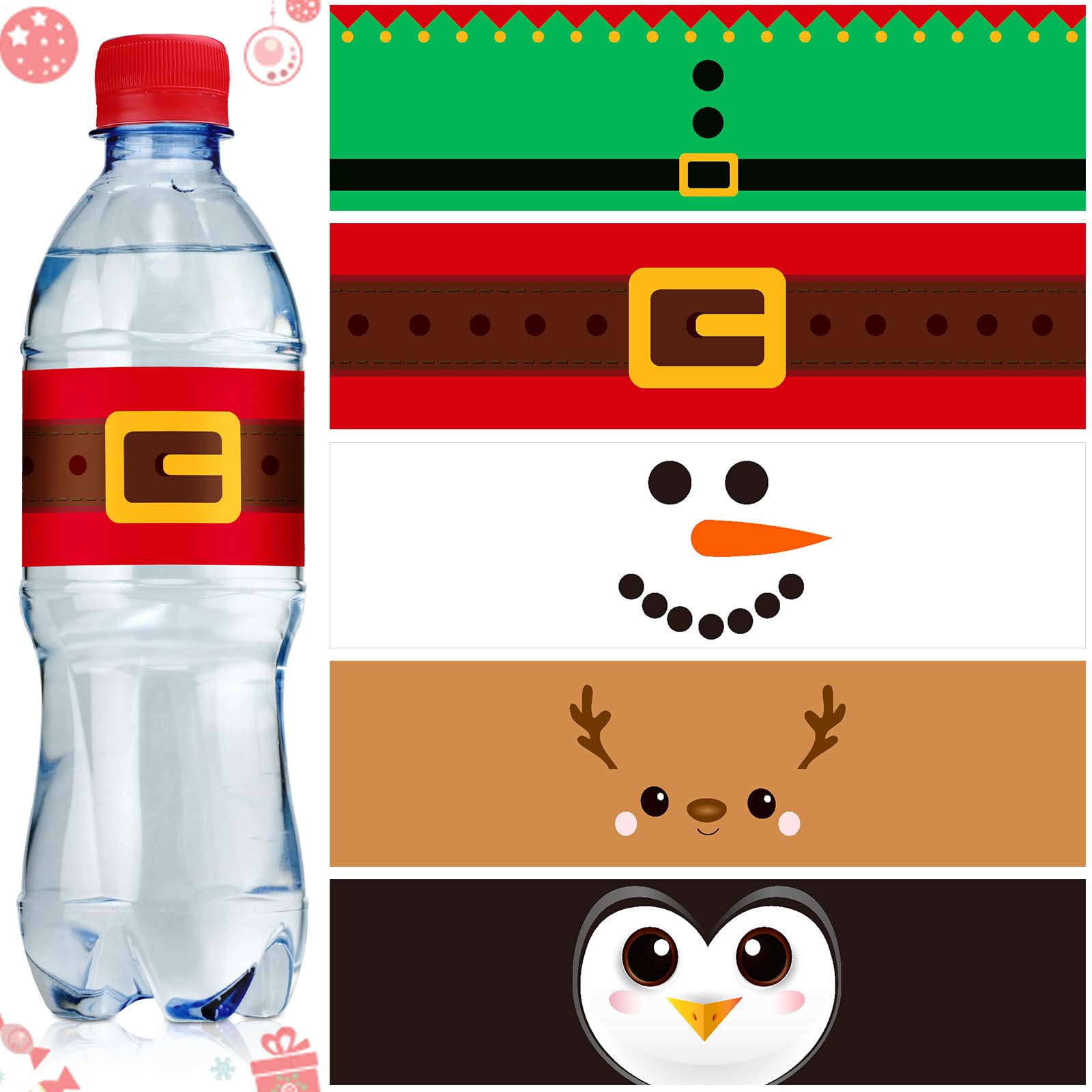Amazon.com : Menkxi 100 Pcs Christmas Water Bottle Labels Merry ...