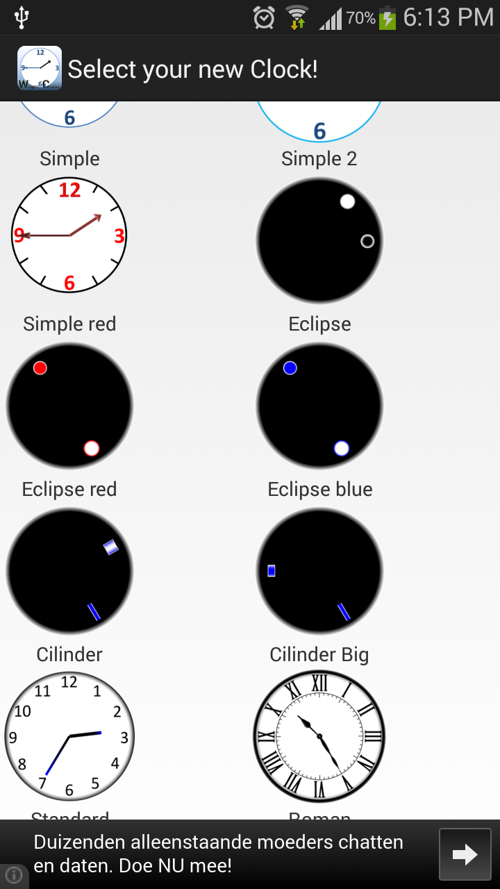 Aplicación Clock Widgets (Widget de Relojes analógicos) en Amazon Appstore