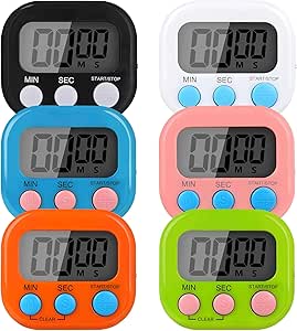 Amazon.com: 6 Pack Multi-Function Electronic Timer, Colorful Kitchen Timers Digital Magnetic ...