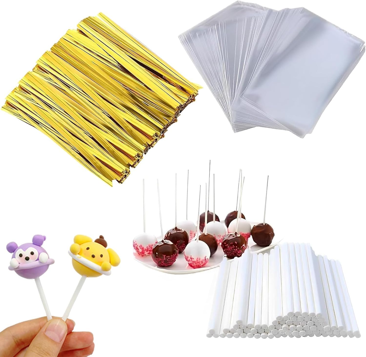 300Pcs Cake Pop Kit Tools, Lolly Pop Sticks, Lollipop Sticks, 100Pcs ...