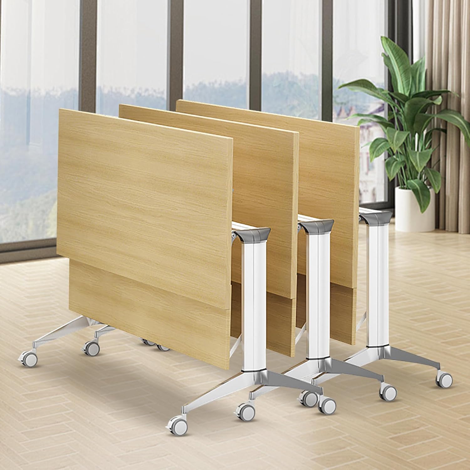 Amazon.com: Folding Conference Table Modern Conference Room Table with ...