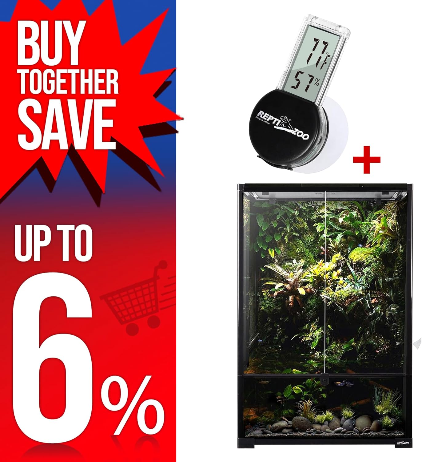 Amazon.com : REPTI ZOO 67 Gallon Reptile Glass Terrarium Tank & Reptile ...