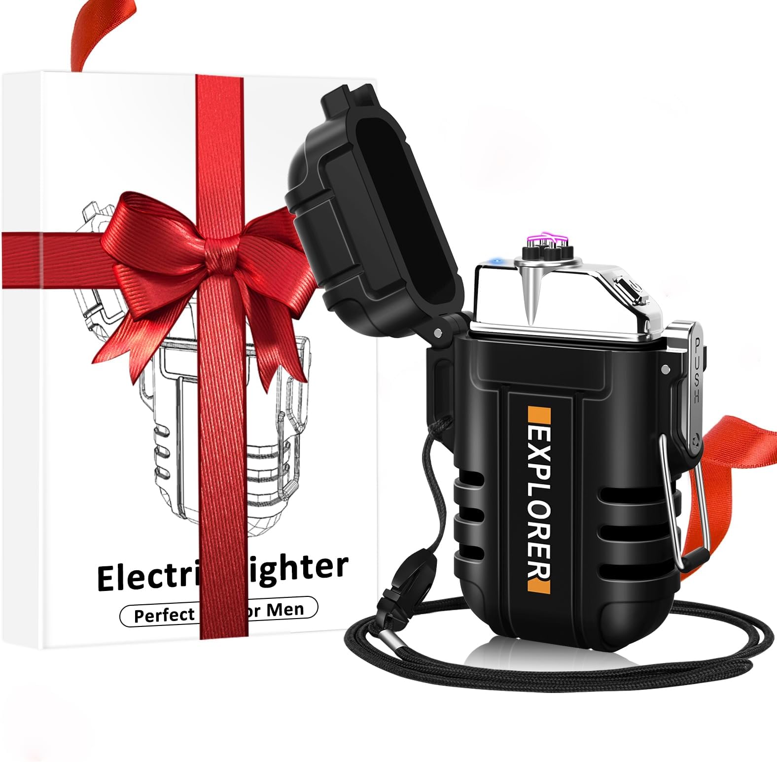 Electric Arc Lighter LED Portable Outdoor Flashlight - Plasma Windproof ...