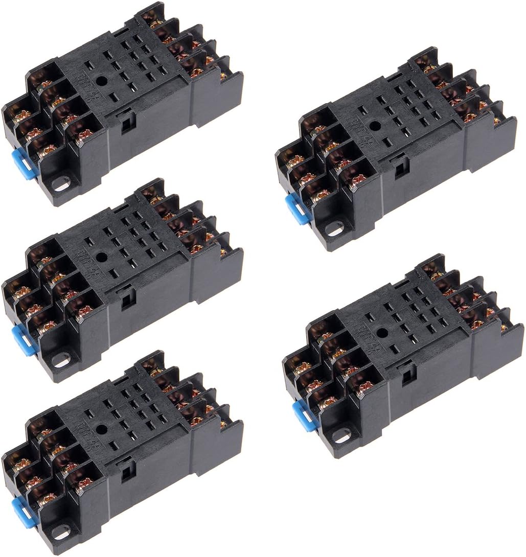 uxcell 5pcs 14 Terminals Rail Mounted Power Relay Socket Base - Amazon.com