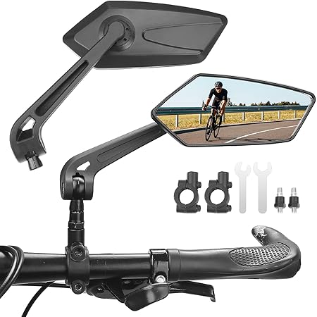 Amazon.com: KEMIMOTO 2PCS Bike Mirror Wide Angle, Bicycle Bike Mirrors ...