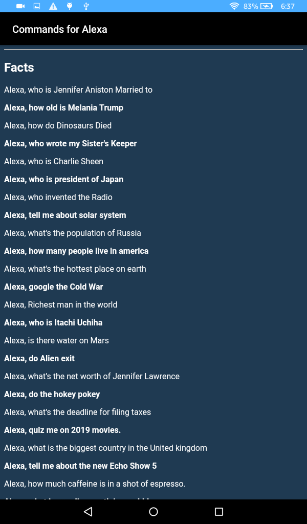 Commands For Alexa - App on Amazon Appstore