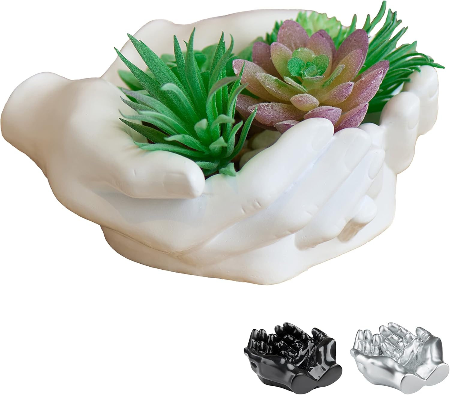 Tapeera Hand Shaped Succulent Planter Pot - Crystal Holder Display ...