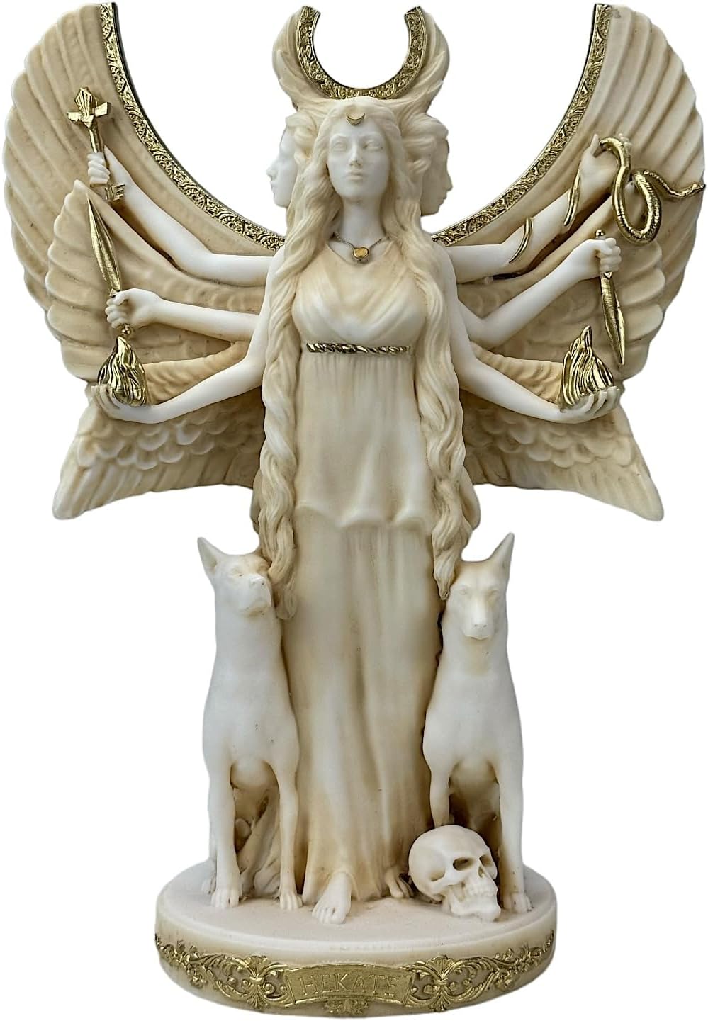 Hecate Hekate Triple Goddess of Magic Night Moon Greek Sculpture Patina ...
