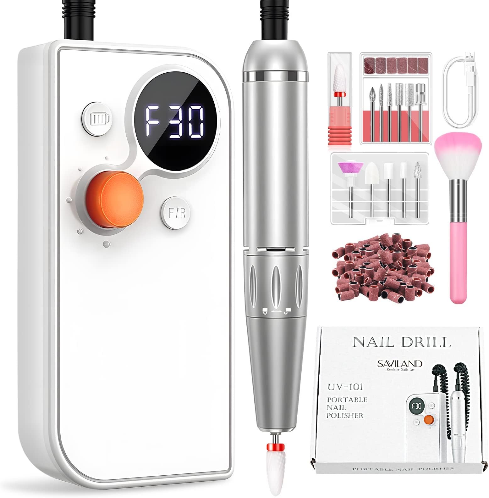 Amazon.com: Portable Nail Drill Professional, 35000 RPM Rechargeable ...