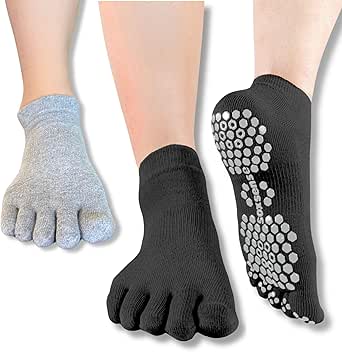 Amazon.com: Soxsense Multi-Pack Sports Grip Toe Socks with Cushion, Non ...
