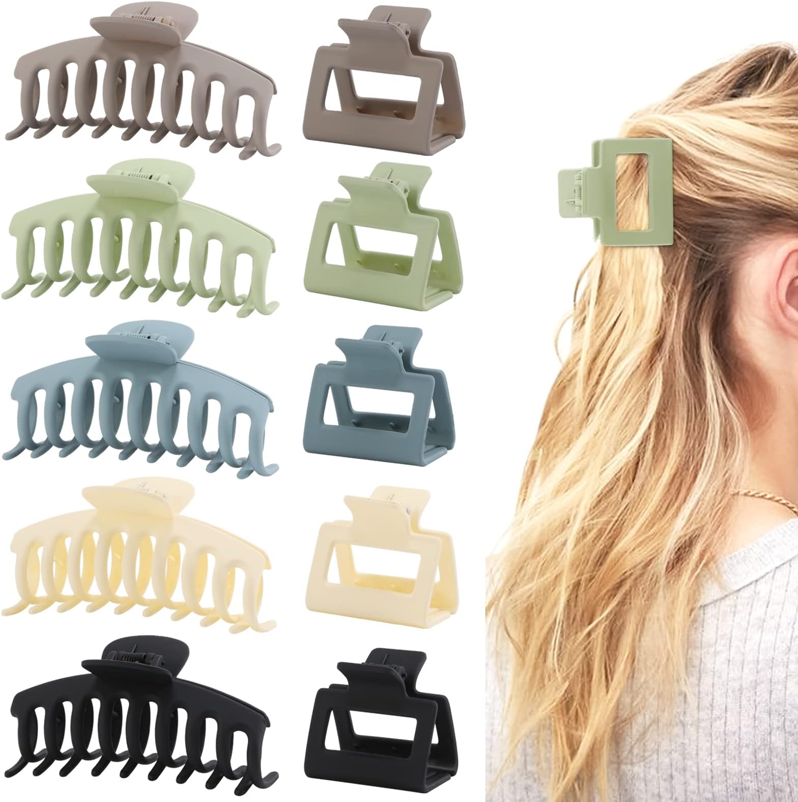 Amazon.com : 10 PCS Large Hair Clips, Strong Hold Matte Hair Clip for ...