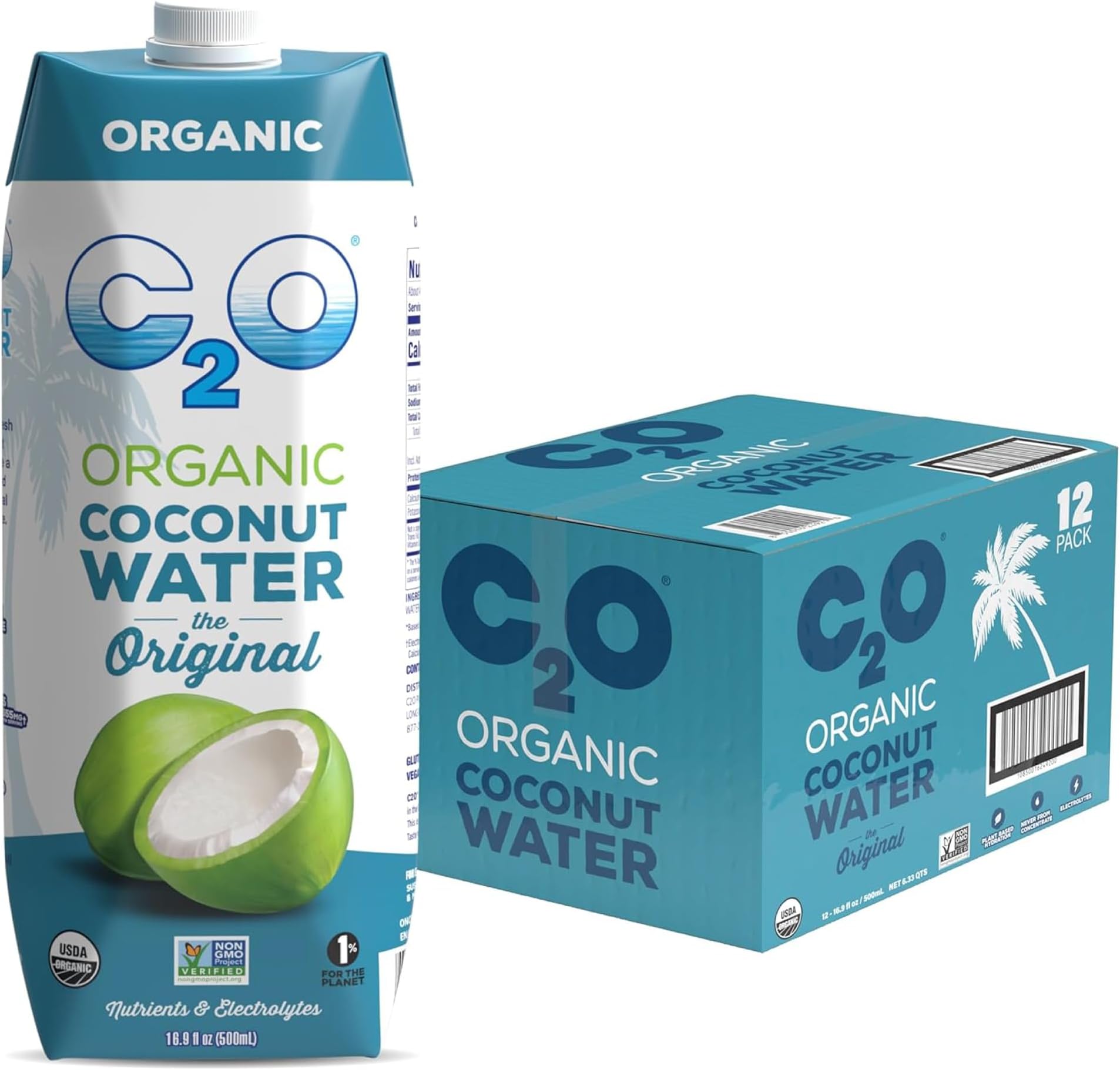 Amazon.com : C2O - Organic Coconut Water, The Original Flavor (12 Pack ...