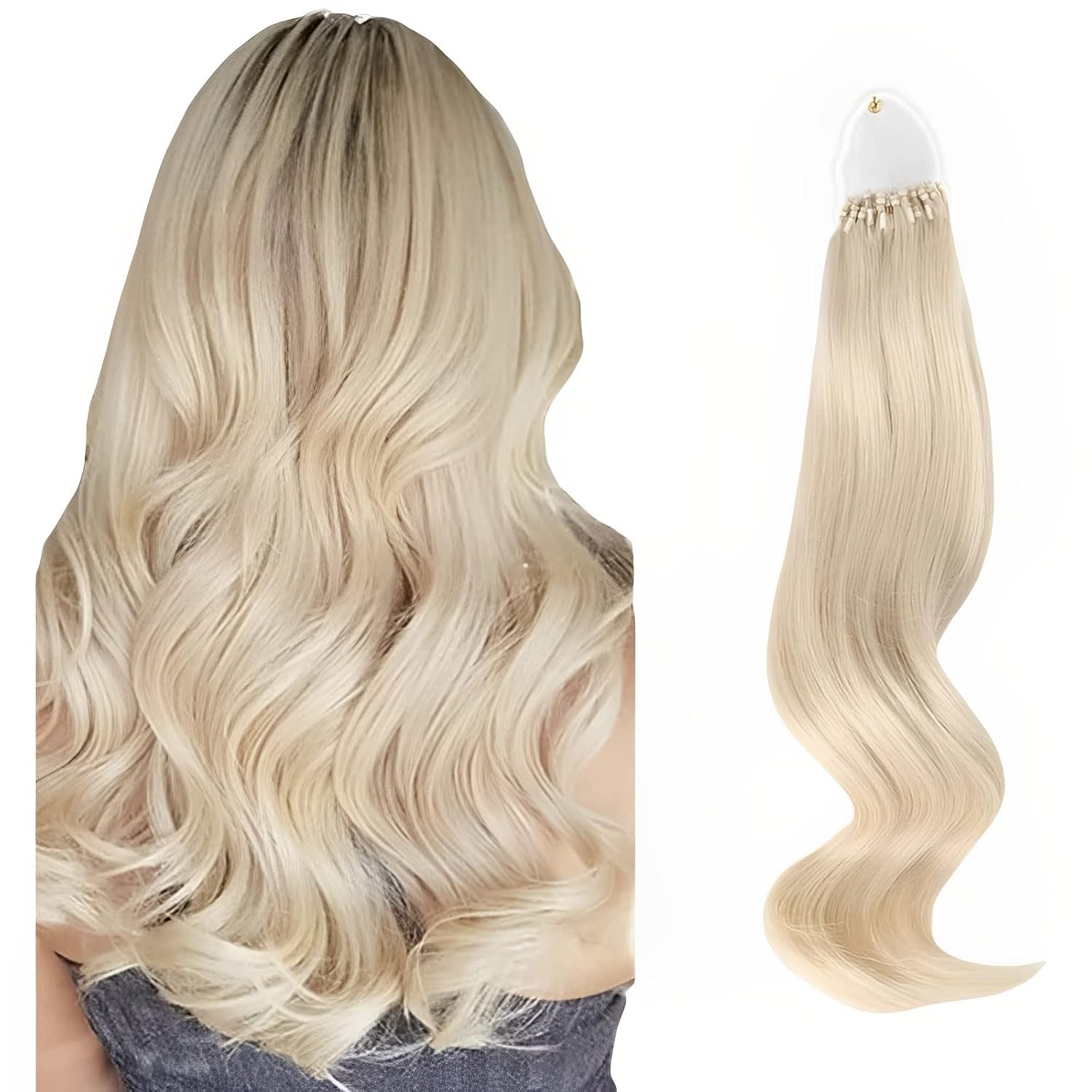 Amazon.com : ABH AmazingBeauty Hair Micro Links Hair Extensions Blonde ...