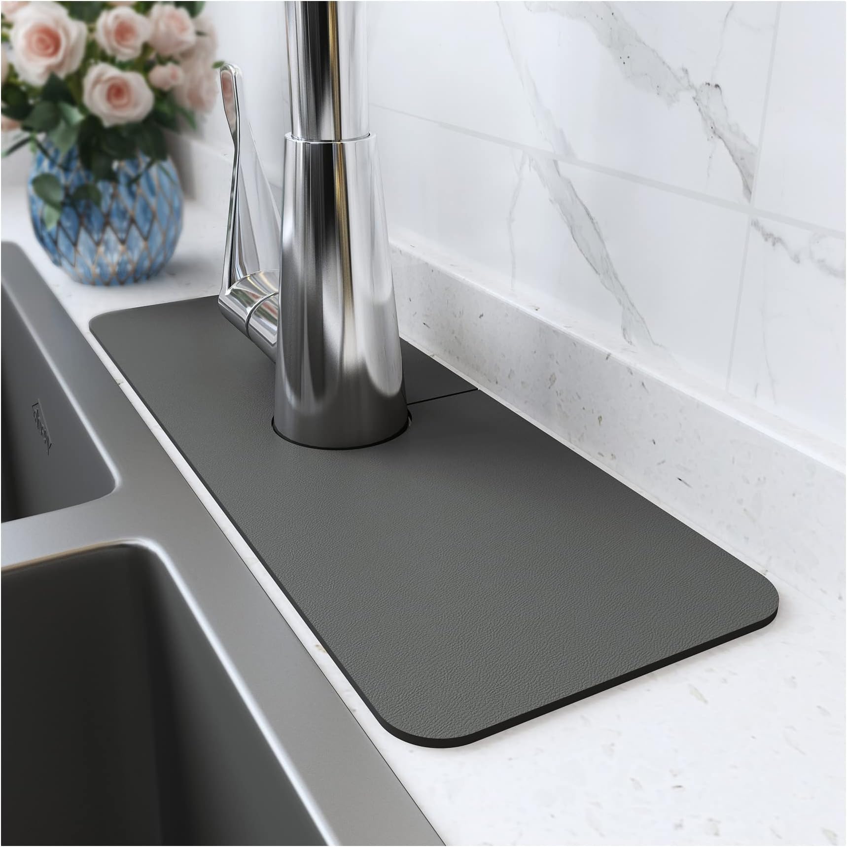 Amazon.com: Kitchen Sink Splash Guard 20 inch | Silicone Faucet Mat ...