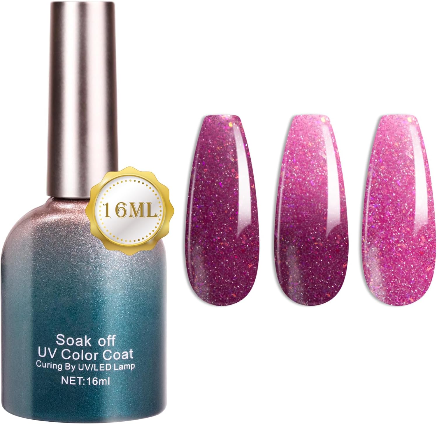 Amazon.com : U-Shinein 16ml Color Changing Gel Nail Polish, Glitter ...