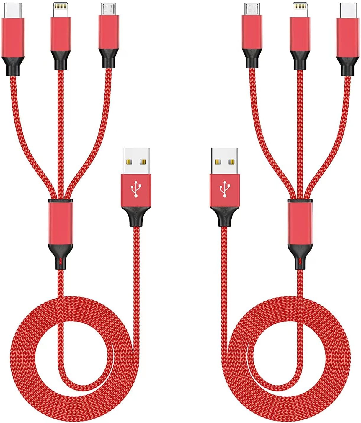 Amazon.com: Multi Charging Cable, Nylon Braided 3 in 1 Universal Phone ...