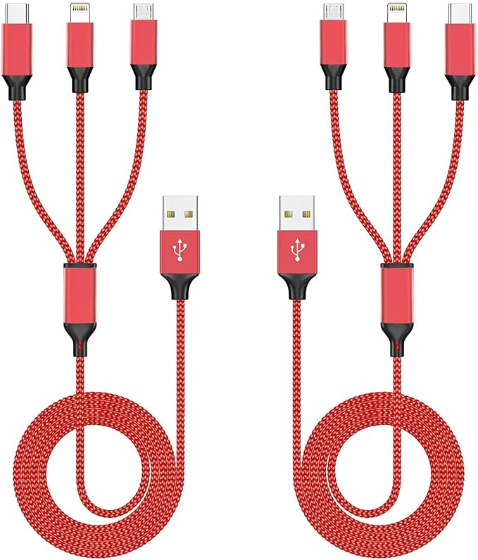 Amazon.com: Multi Charging Cable, Nylon Braided 3 in 1 Universal Phone ...