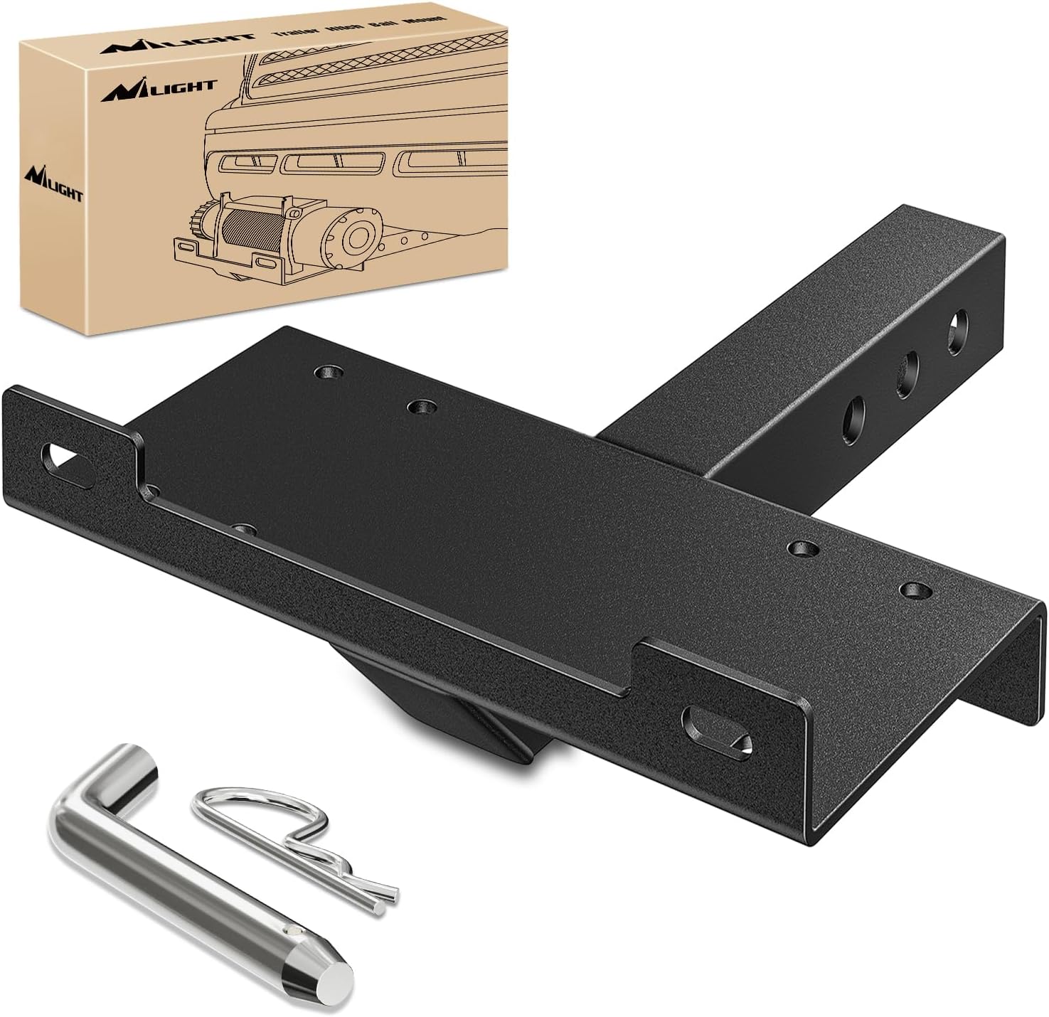 Amazon.com: Nilight Universal Trailer Hitch Winch Mounting Plate 10 x 4 ...