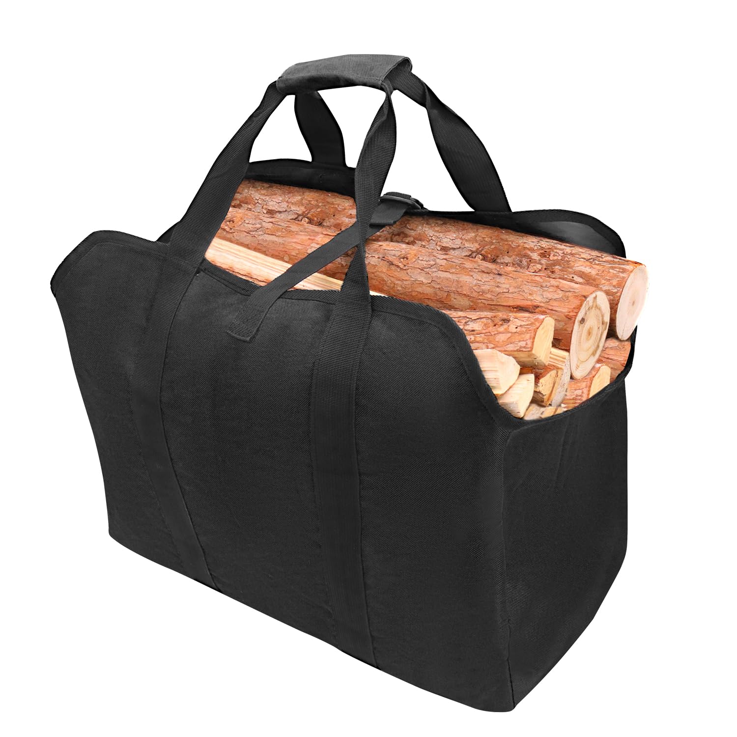 Large Firewood Carrier Bag with Handles, Canvas Log Carrier Tote for ...