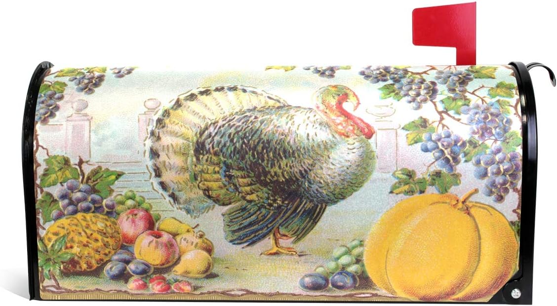 Amazon.com: Naanle Autumn Thanksgiving Magnetic Mailbox Cover, Turkey ...