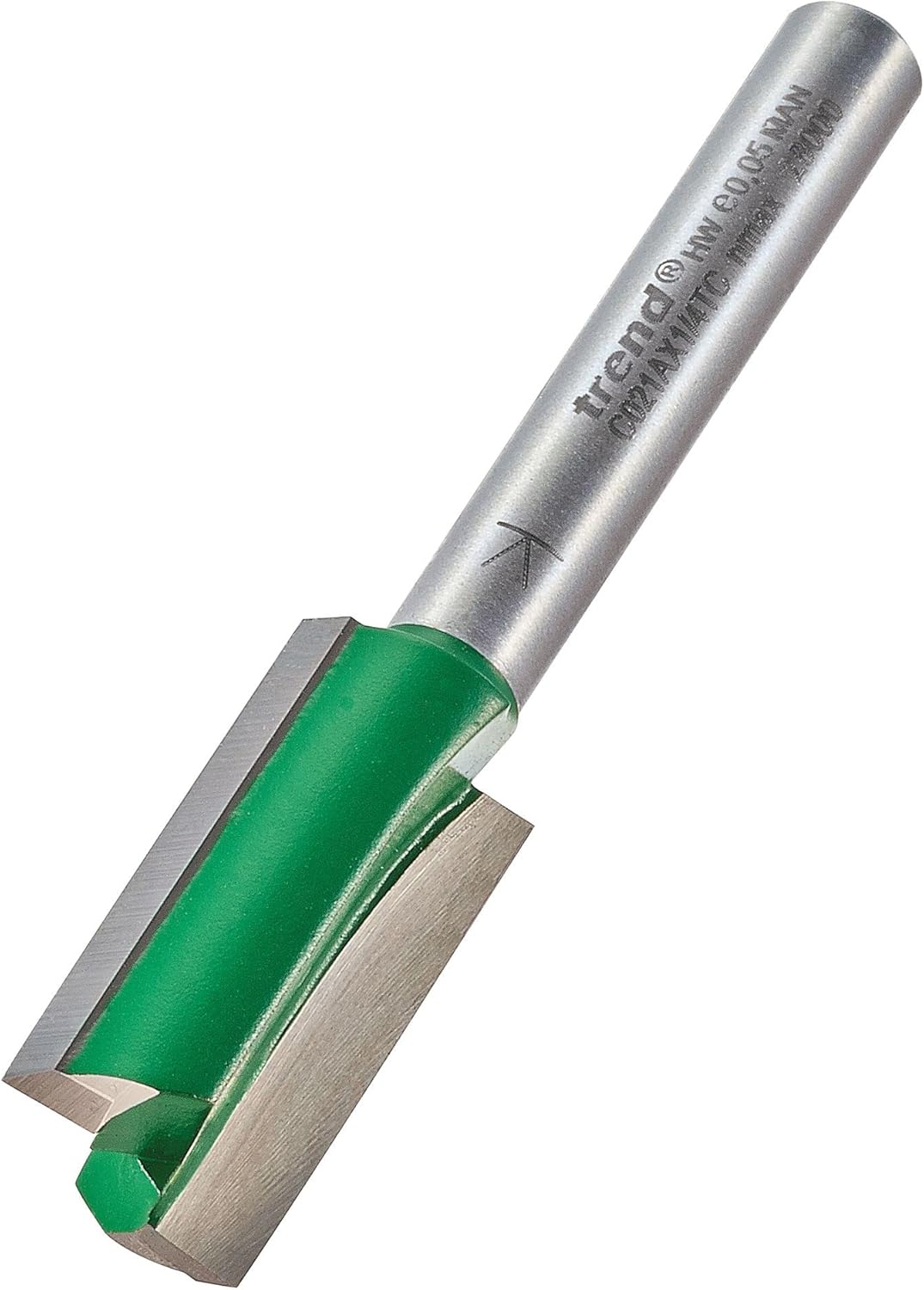 Trend CraftPro Straight Two Flute Router Cutter Bit, 1/4 Inch Shank, 12 ...