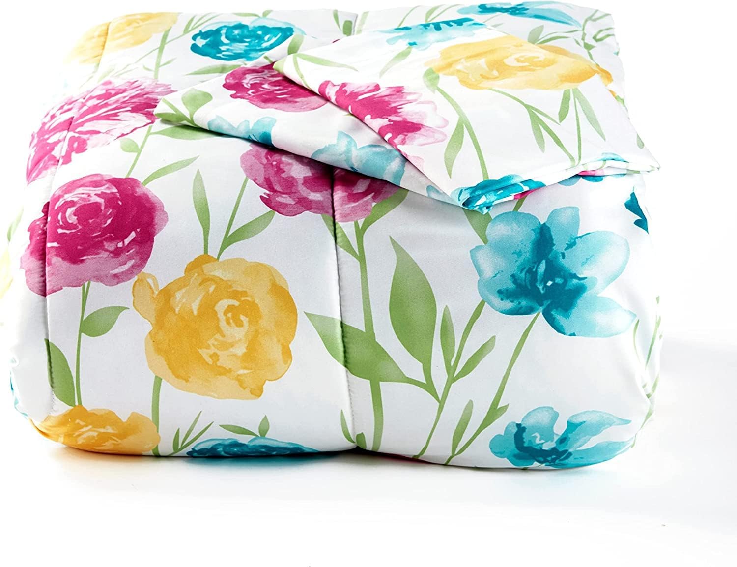 Amazon.com: The Lakeside Collection Watercolor Blooms Comforter Set ...