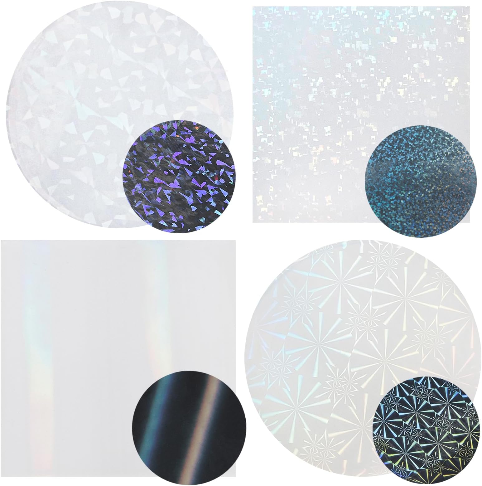 Amazon.com: 4 Pieces Silicone Holographic Inlay Sheets Effect Fillers ...