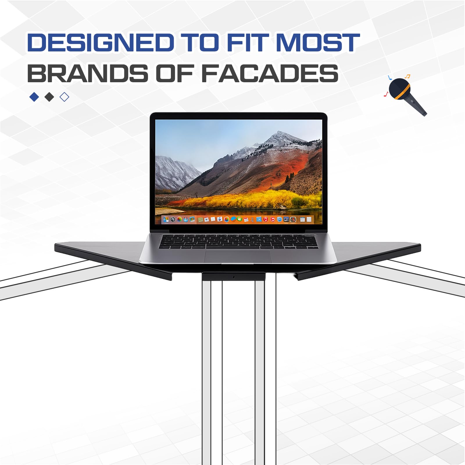 Snapklik.com : 2 Pack DJ Facade Corner Shelf Metal 26"x13" Portable ...