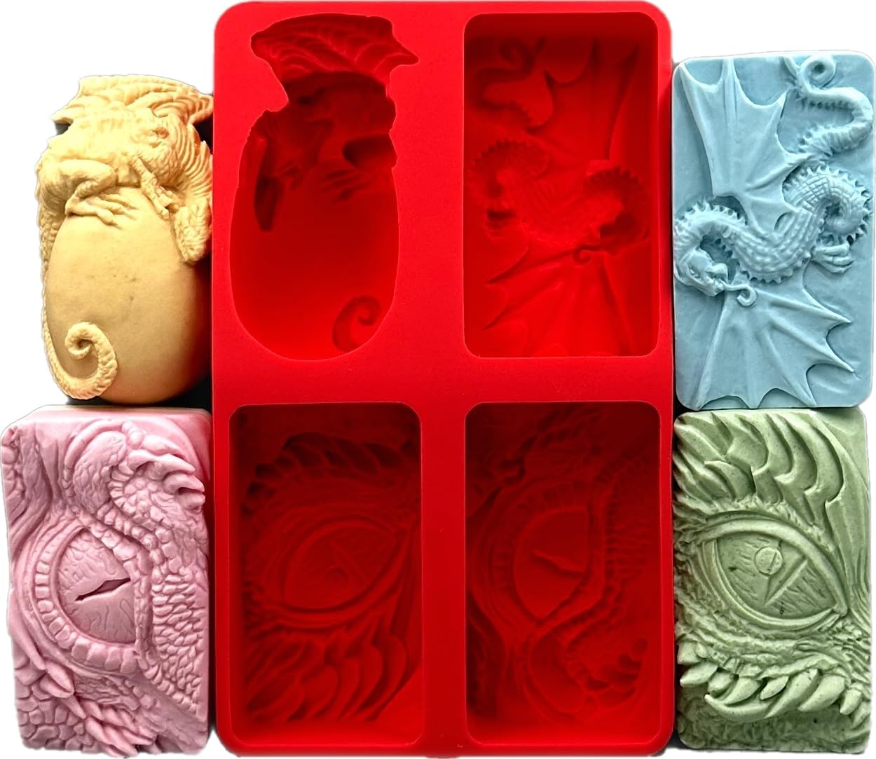 Amazon.com: Dragon Silicone Mold Set of 4 Designs for SOAP Making ...